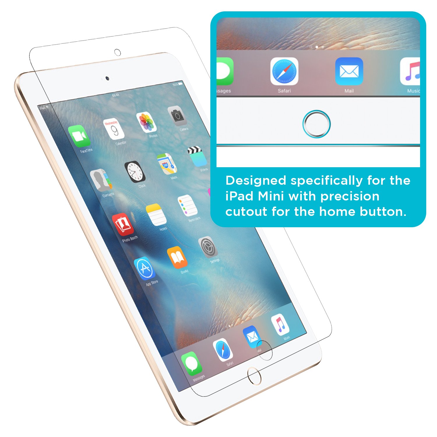 Tech Armor Ballistic Glass Screen Protector Designed for Apple iPad Mini 5 (2019), iPad Mini 4 (2015) 1 Pack