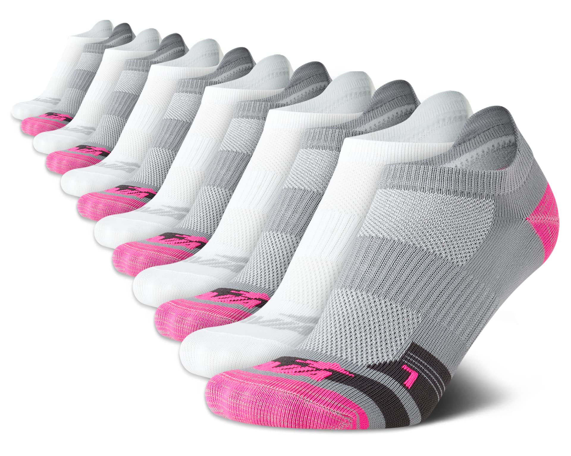 Avia Women’s Athletic Socks – Pro Tech Cushioned Low Cut Running Socks (12 Pack), Size 4-9, Black Assorted