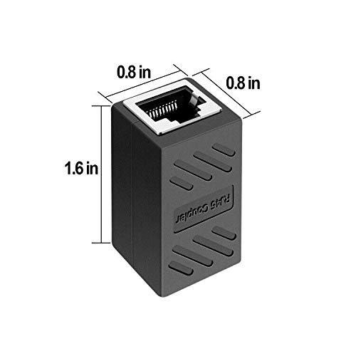 ZUZONG RJ45 Ethernet Coupler, RJ45 Coupler for Cat7/ Cat6e/Cat6/Cat5e/Cat5 Ethernet Cable Extender Adapter Female to Female rj45 Extender for PC Switch Router Gaming Console (2 Pack Black)