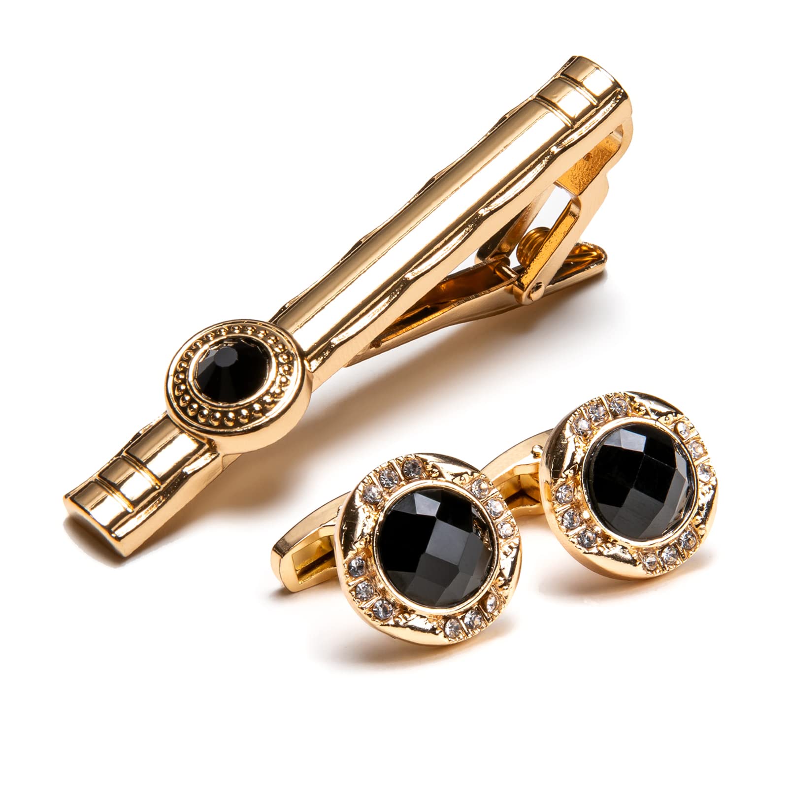 Barry.Wang Cuff Links for Men Luxury Set Tie Clips Designer Novelity Tie Silver for Men