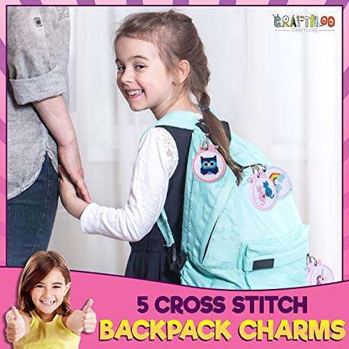Cross Stitch Kits For Beginners. 5 Stamped Cross Stitch Kits for Kids.Needlepoint Kits For Beginners. Embroidery Kit For Kids. Crossstitch Kit For Beginners. Girls cross stitch kit Backpack Charms