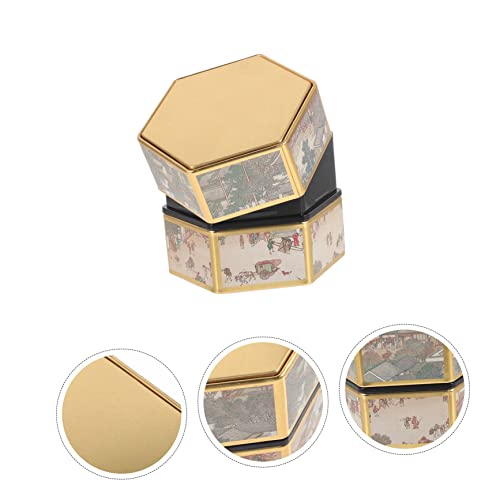 Didiseaon metal cookie tin snack container metal can with lid snacks container coffee bean jar loose leaf tea storage round tea tin tea bag holder teabags organizer tea and coffee organizer