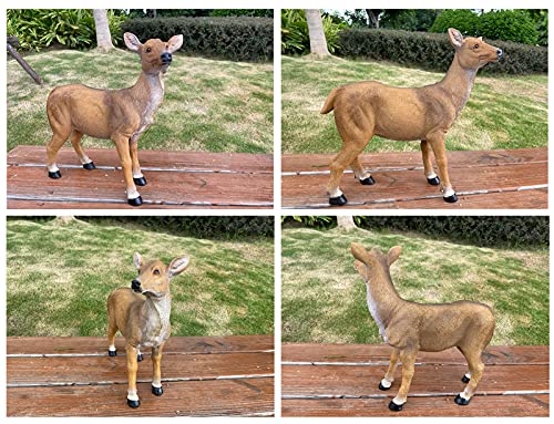 JHVYF Resin Deer Statue Home Office Decor Animal Figurine Decorations Lawn Decor Garden Sculpture -20" H Standing Deer + 14" Standing Doe