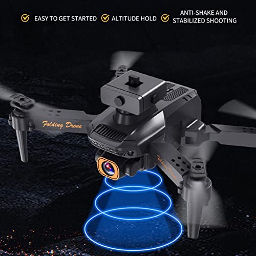 Drone with Camera, Mini Drone With Dual 1080P HD FPV Camera Remote Control Toys Gifts For Boys With Altitude Hold, Headless Mode One Key Start, with Batteries (Black(Single camera))