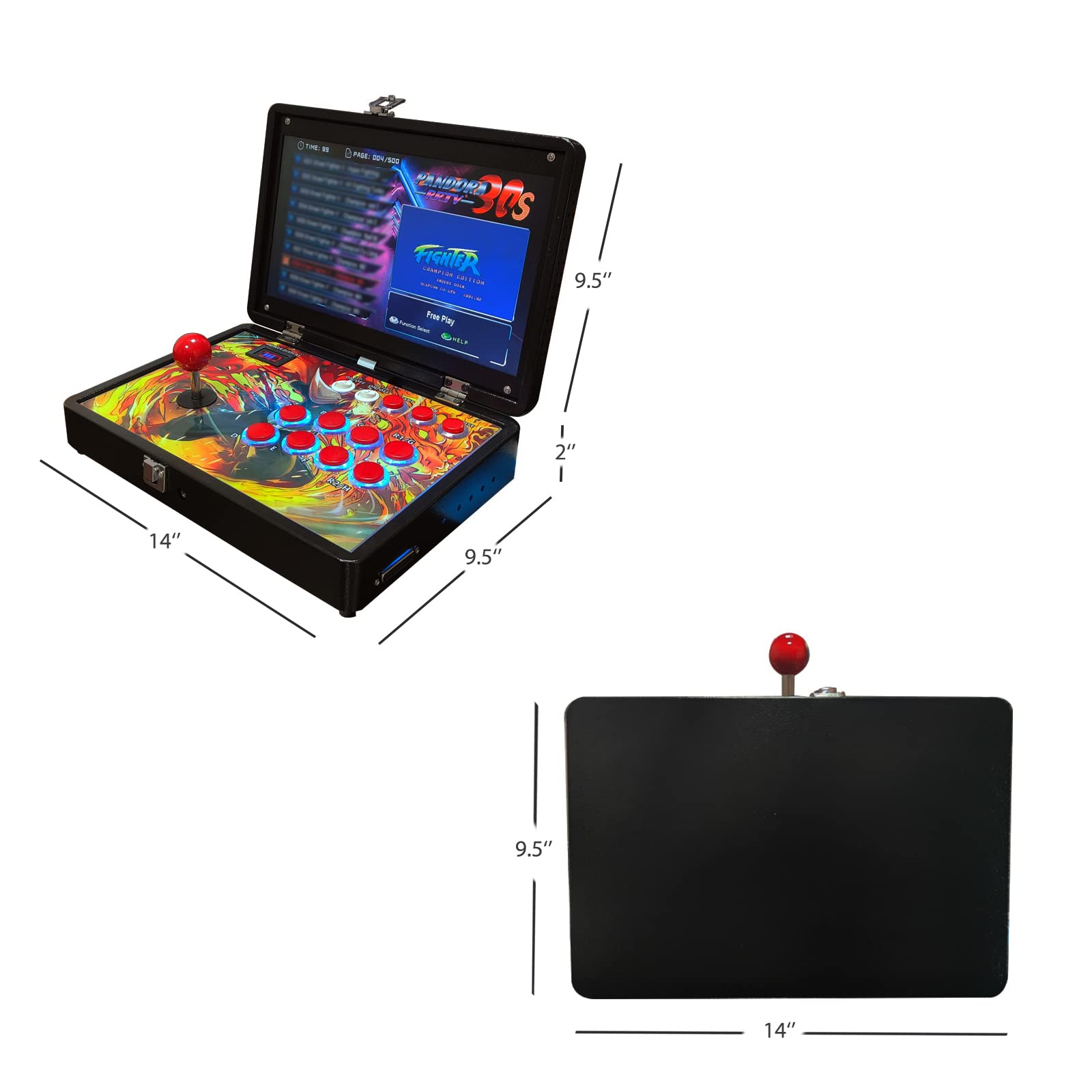 RegiisJoy Portable 28000 in 1 Pandoras Box 50S 3D Arcade Game Console, 14-inch Screen Retro Video Game Machine with Search/Hide/Save/Load/Pause Function