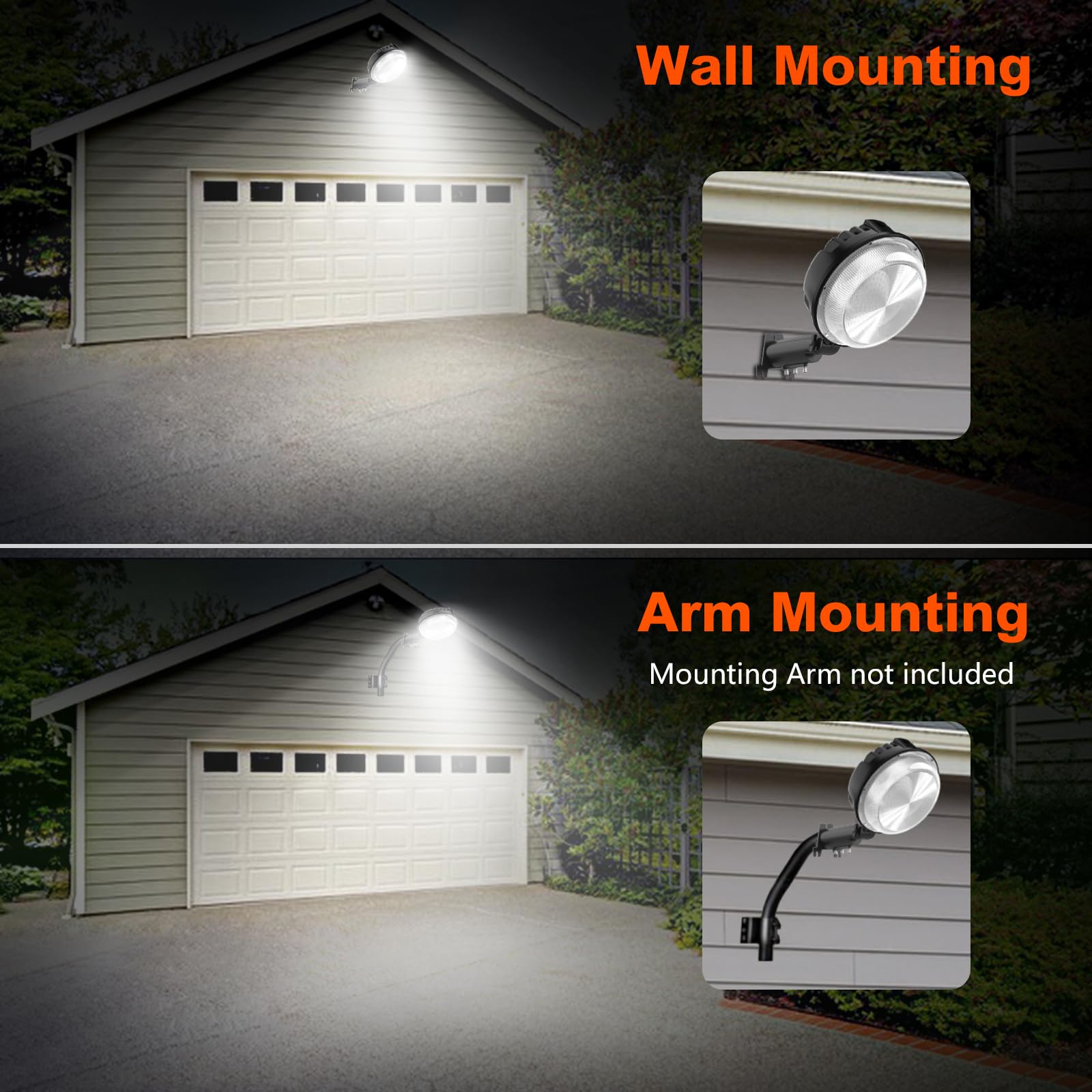 Ceena LED Barn Light, Dusk to Dawn Outdoor Area Lighting, 100W 12500lm 6000K Adjustable Angle Daylight, IP66 Waterproof Security Lights for Yard, Street, Garage, Farmhouse,1-Pack