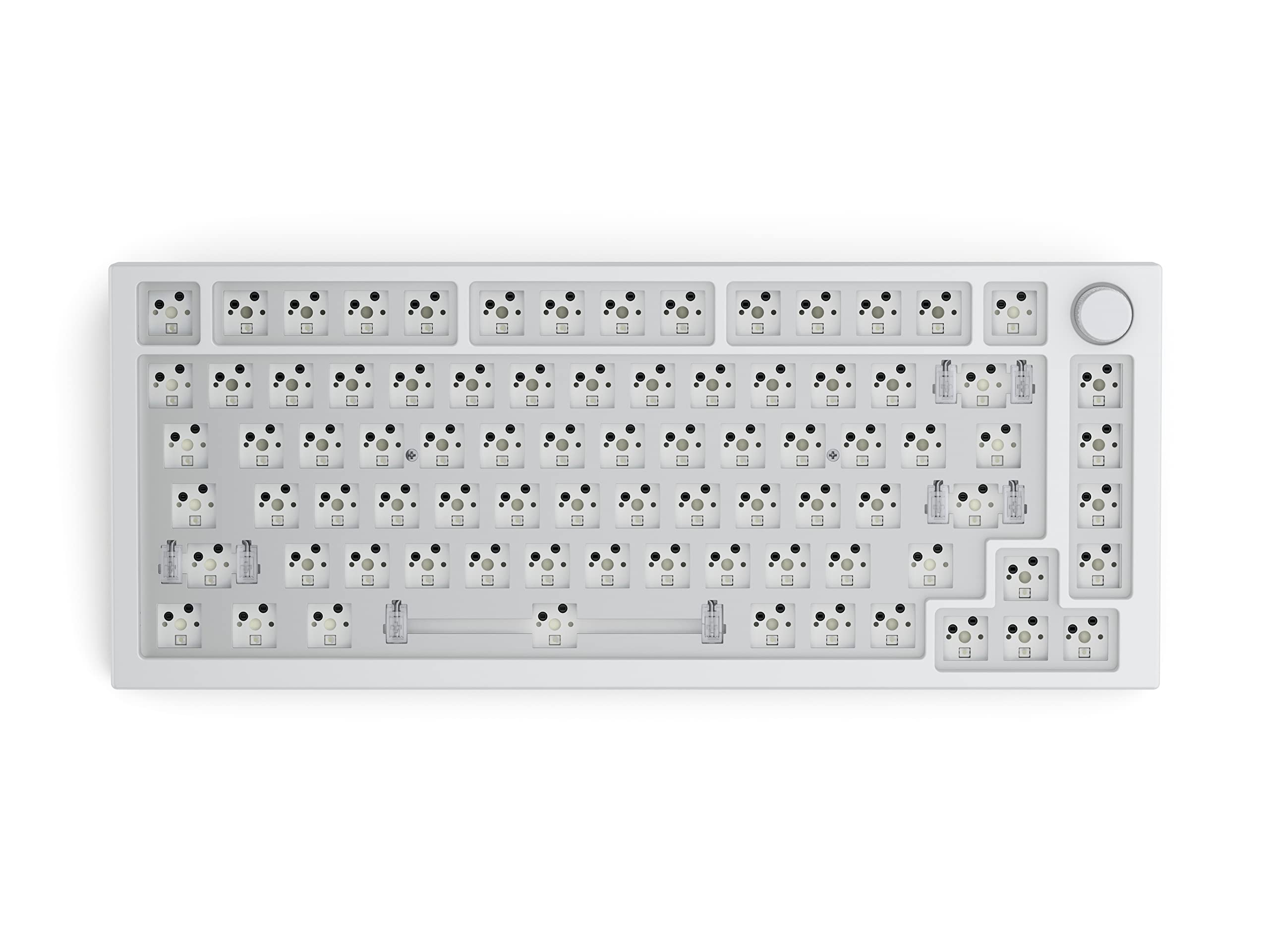 GLORIOUS Top Frame for GMMK PRO - 75% Keyboard with Knob Gaming - Aluminum Mounting Frame for Custom Mechanical Keyboard for PC Gaming and Programming (E-White)