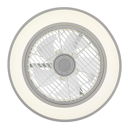 Ceiling Fan Light, Remote Control LED Lamp, Intdoor Round Dimmable 6 Wind Speeds Ceiling Fan with 5 Blades for Living Room, Dining Room, Foyer, Cottage, Bedroom, Dining Room, Study
