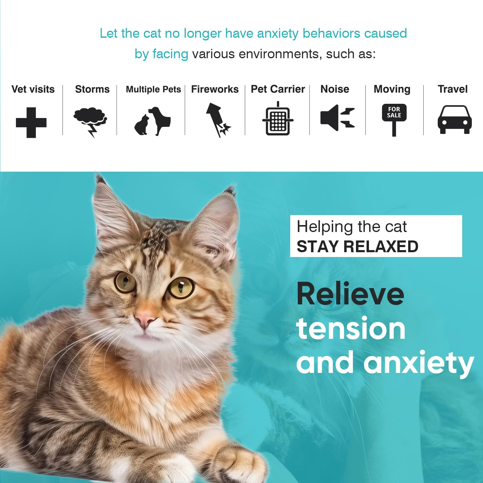 Calming Collar for Cats Cat Pheromone Calming Collar Stress and Anxiety Relief Lasts 30 Days Calm Collar Cat Adjustable Appeasing Calming Collar for Kitten Kitty Calm Collar Make Cat Relaxed 6 Pack