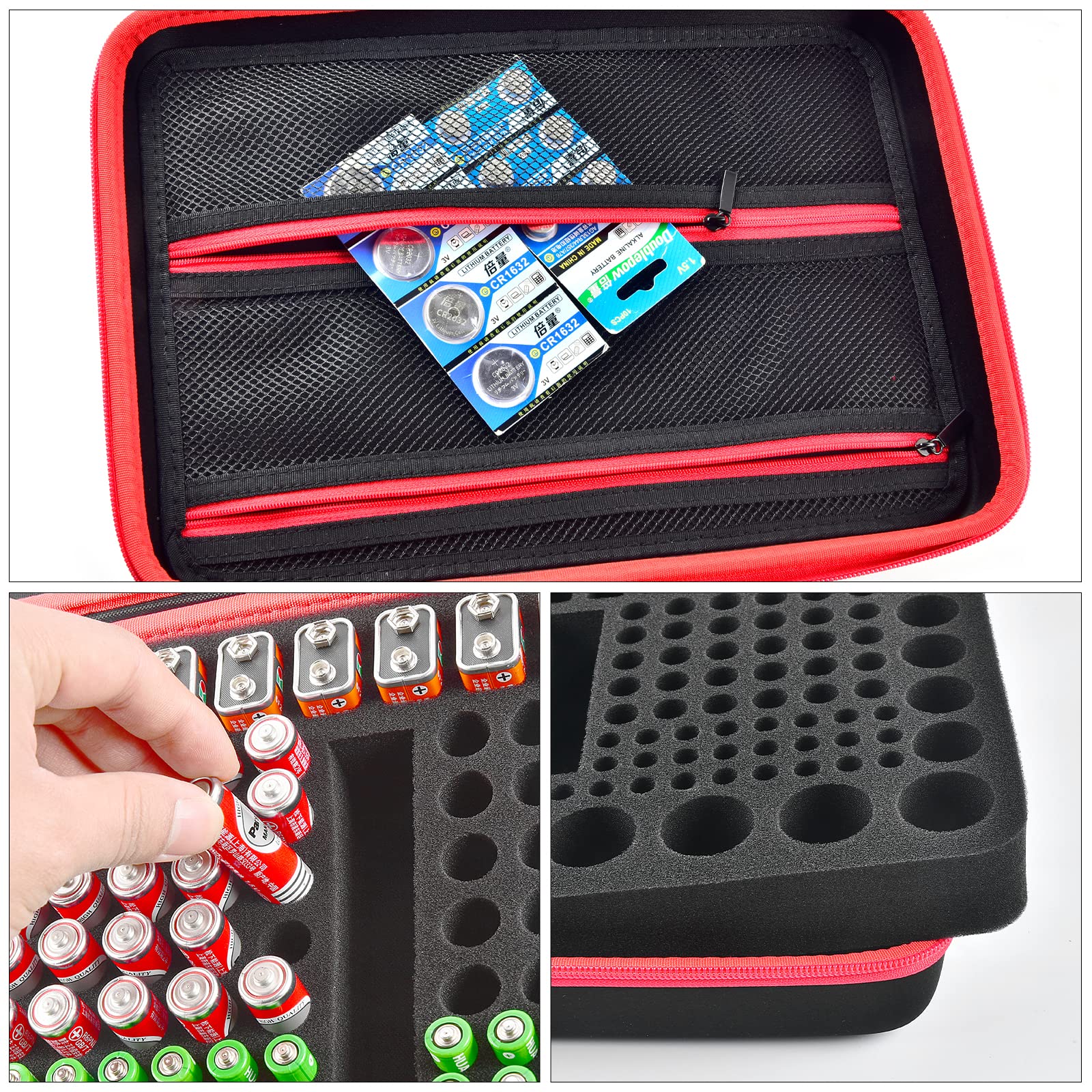 Battery Organizer Storage Case, Batteries Holder Container Carrying Hard Bag Box with Battery Tester + Case Compatible with Klein Tools ET310 AC Circuit Breaker Finder