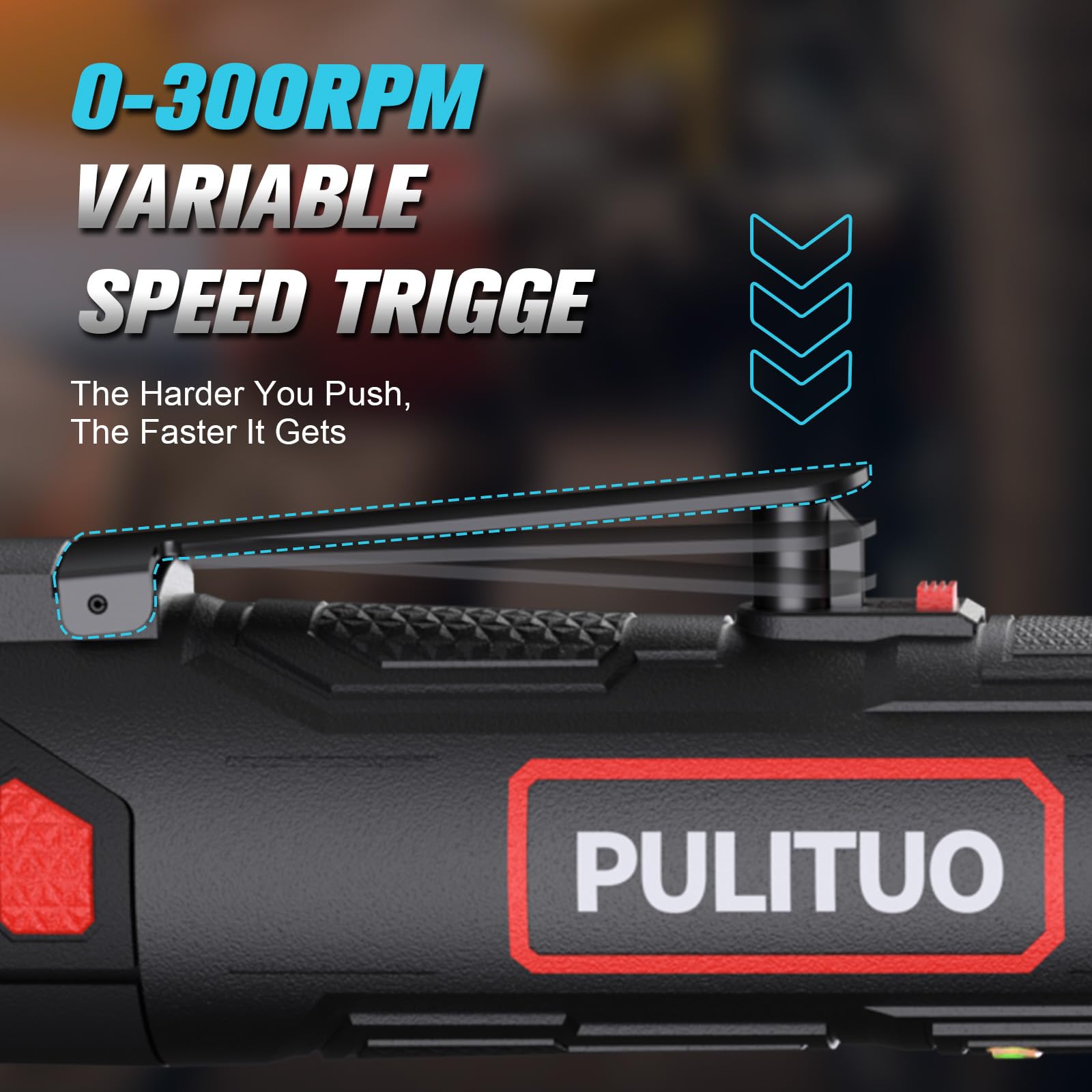 PULITUO Cordless Electric Ratchet Wrench 3/8",12V Power Ratchet Wrench Tool, 40 Ft.Lbs, 300RPM, Power Ratchet Driver, Include Lithium-Ion Battery and Charger