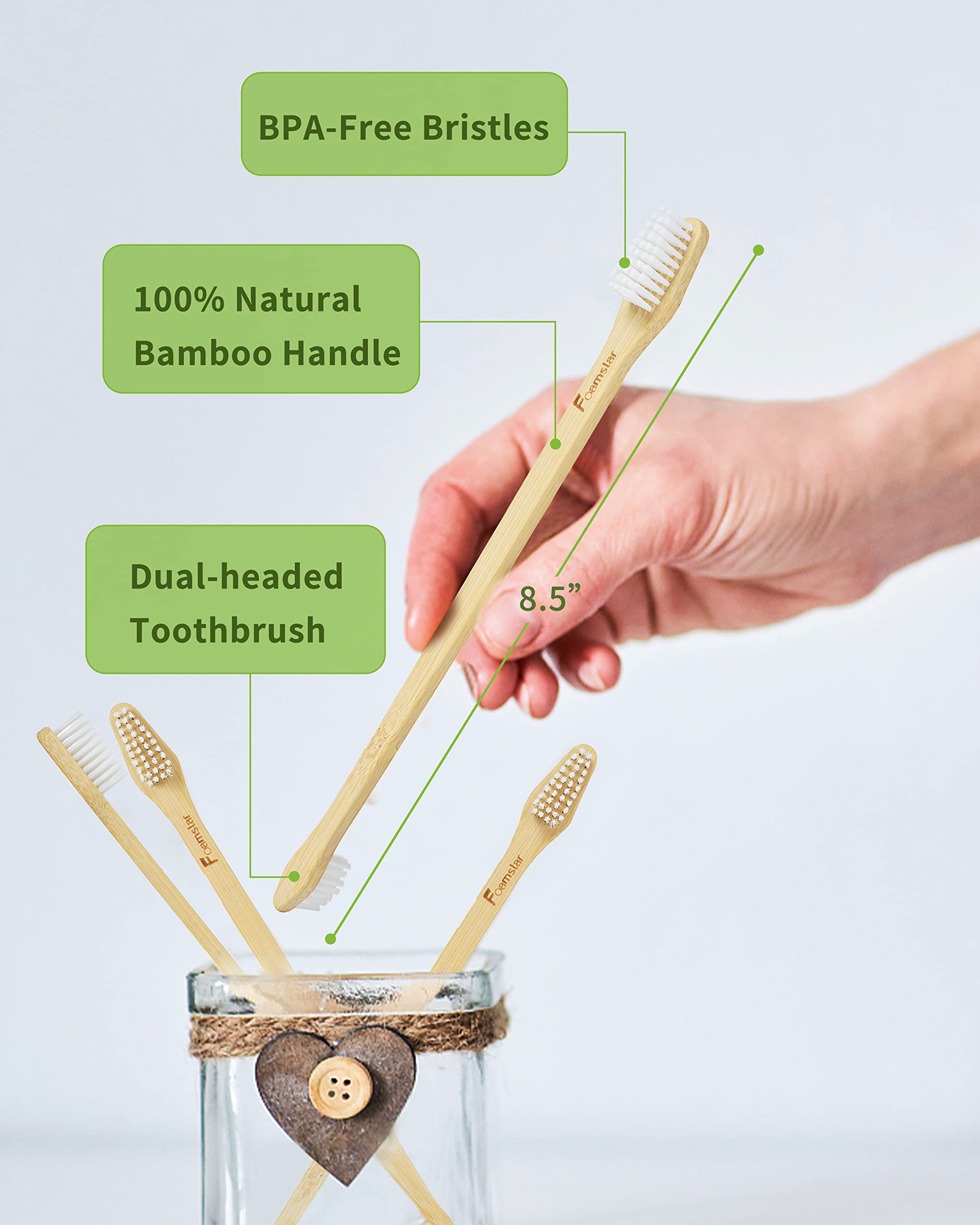 Lingtoolator Toothbrush - 6 Pack Bamboo Toothbrush for Dogs Cats - Soft Bristles - Gentle Pet Toothbrush for Easy Dog Teeth Brushing Den
