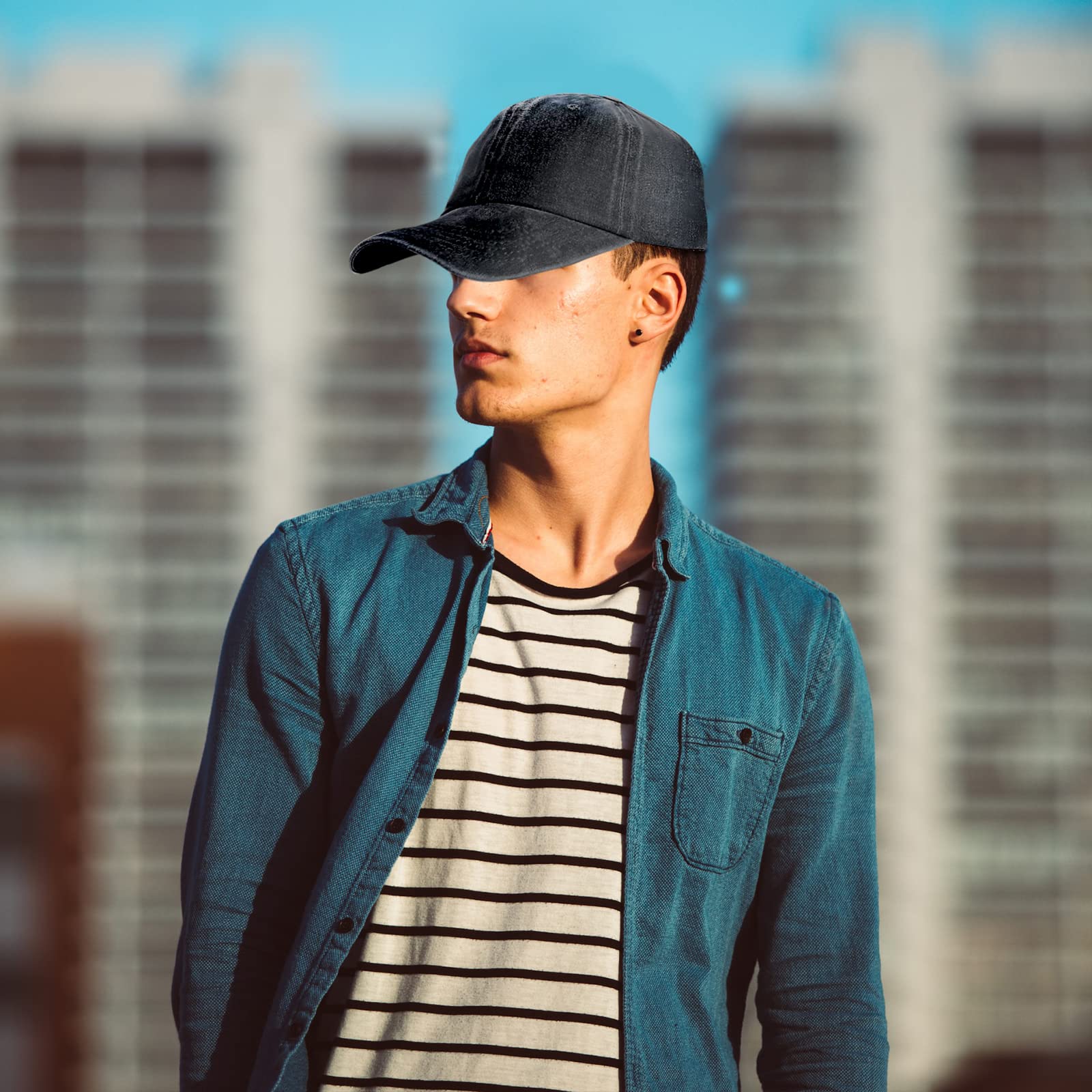 Baseball Cap Unisex Vintage Washed Distressed Cap,Retro Adjustable Dad Hats,Baseball Hat for Men Women 2pcs-Black+Navy