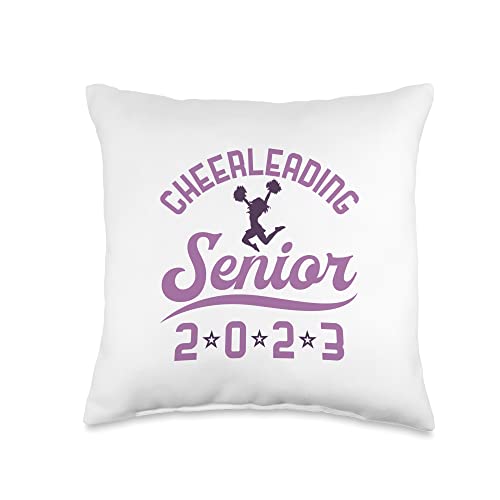 Cheer Senior Night Gifts and Apparel Cheerleading Senior Graduation Cheer Class of 2023 Throw Pillow, 16x16, Multicolor