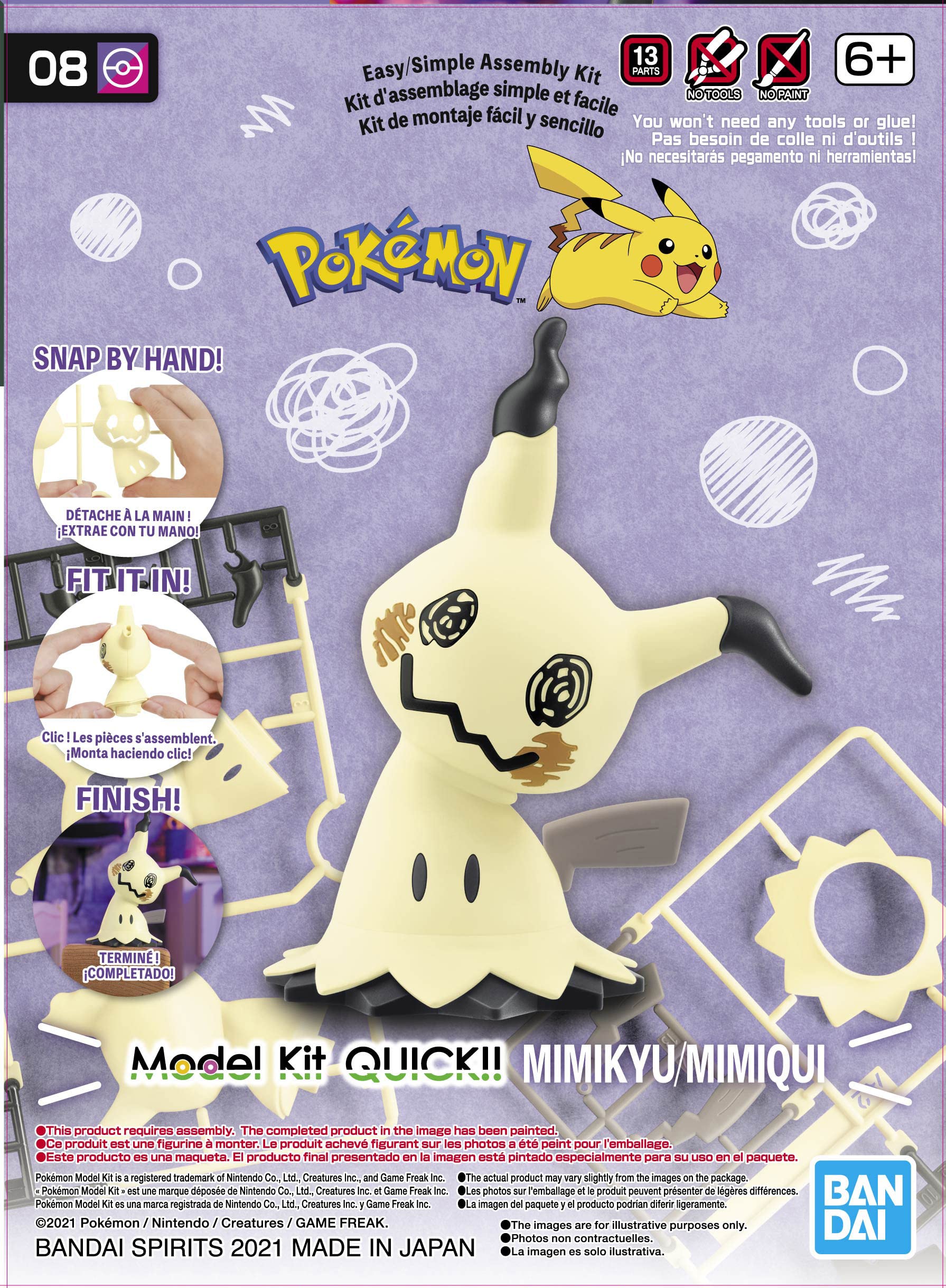 Bandai Hobby - Pokémon - 08 Mimikyu, Bandai Spirits Pokémon Model Kit
