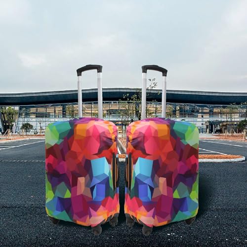 Explore Land Travel Luggage Cover Suitcase Protector Fits 18-32 Inch Luggage (Geometry, S(18-22 inch Luggage))