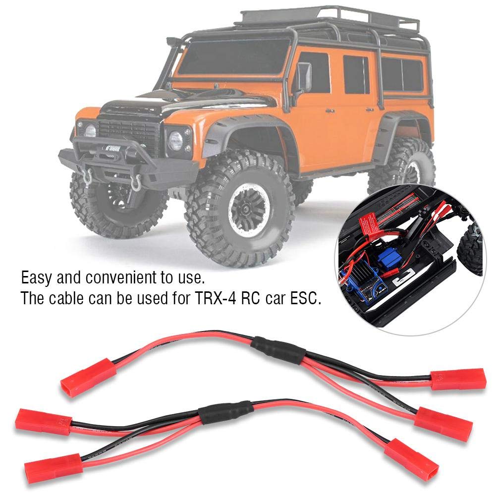 Dilwe 2Pcs JST Y Cable, Feale to Female Connector Plug Wire for -4 ESC RC