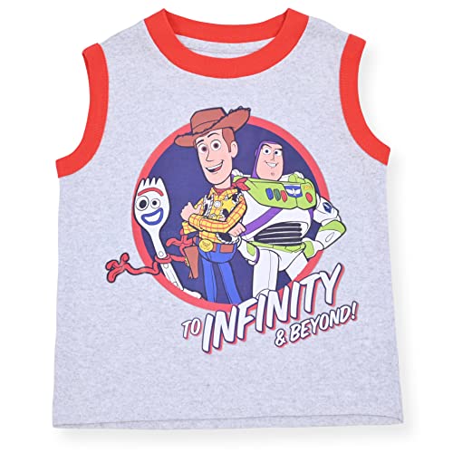 Disney Toy Story Woody & Buzz Lightyear Boys’ 2 Pack Tank Top for Toddler and Little Kids - Blue/Grey