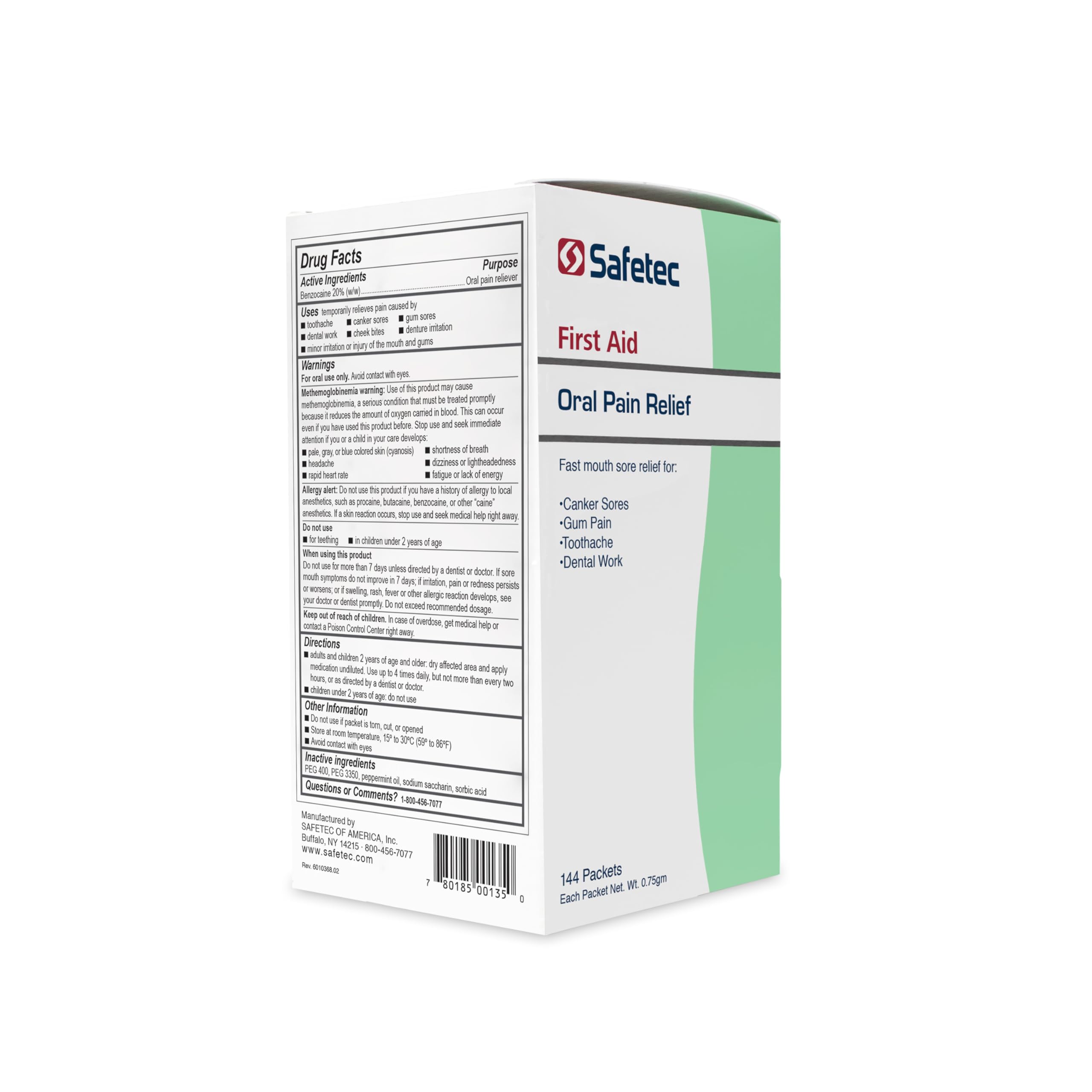 Oral Pain Relief, 0.75 Gram Packets (Box of 144)