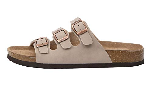 CUSHIONAIRE Women's Lela Cork footbed Sandal with +Comfort, STONE 11