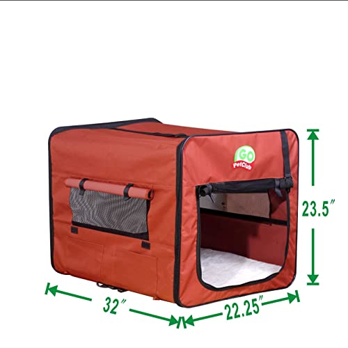 Go Pet Club AB32 Soft Dog Crate, Brown - 32 inches L x 22.2 inches W x 23.5 inches H