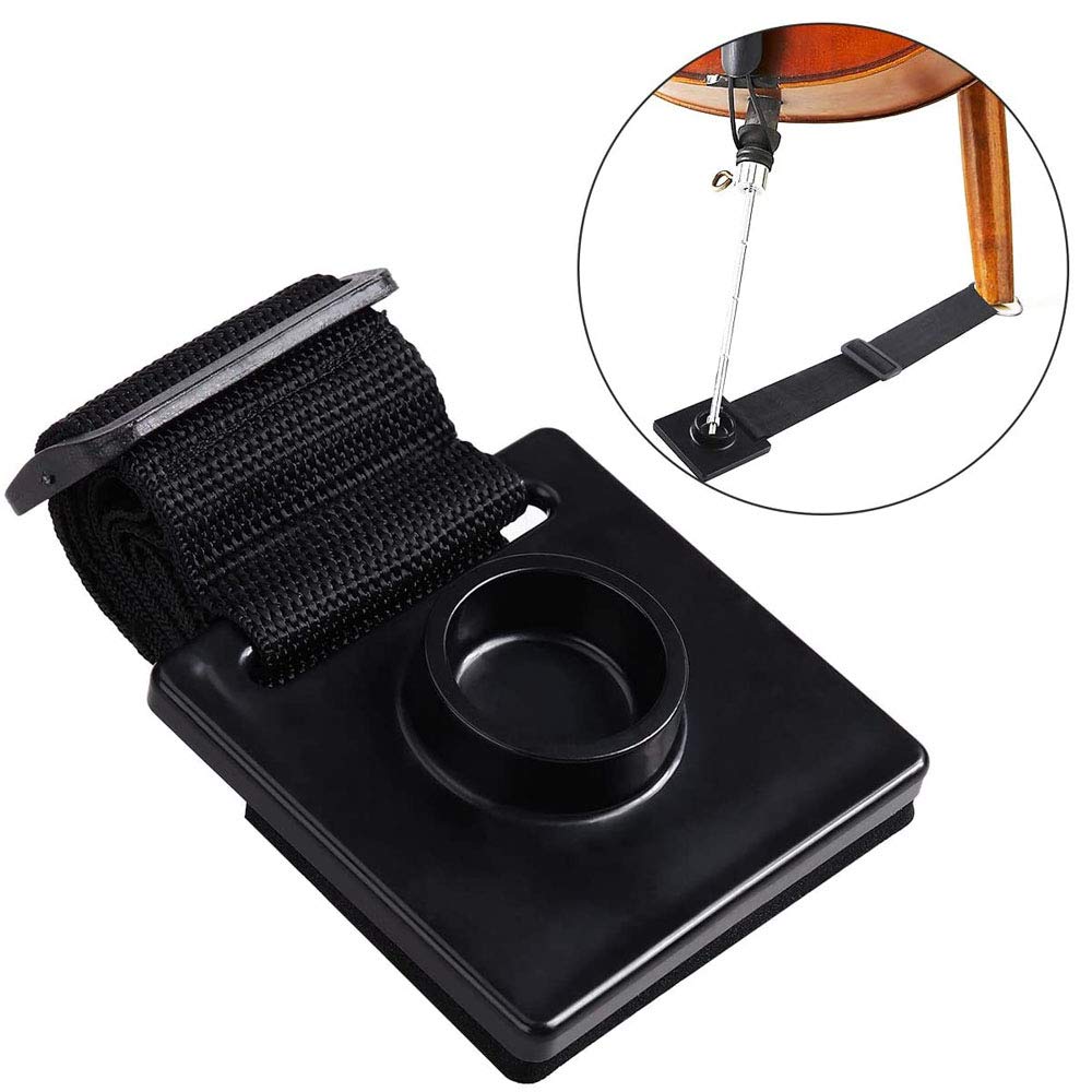 Jiayouy Violoncello Endpin Stopper Strap Anchor Non-slip Endpin Stopper Holder Stand for Cellist Practice Performance Black