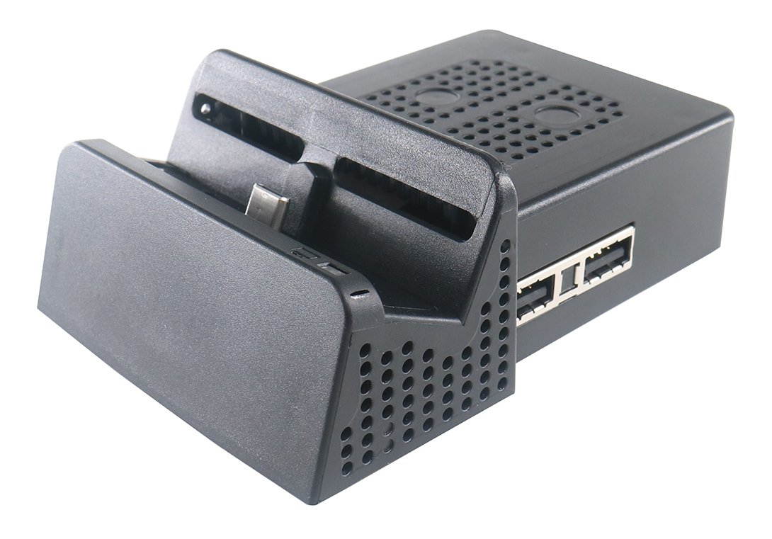 J&TOP Portable DIY Replacement Dock Mount Case for Nintendo Switch,Black(Only The Case)