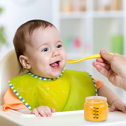 haakaa Baby Food Storage Containers with Silicone Lid, Baby Food Storage Jar Set, Freezer and Microwave Safe, 4PCS 4.2oz & 2PCS 7.2oz