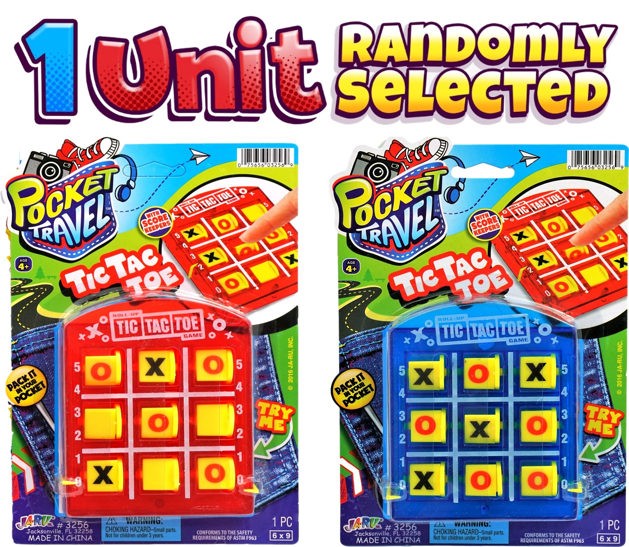 JA-RU Portable Tic Tac Toe (1 Pack) Classic Mini Board Games for Kids. Pocket Travel Size. Party Favor Birthday Stocking Stuffer. 3256-1