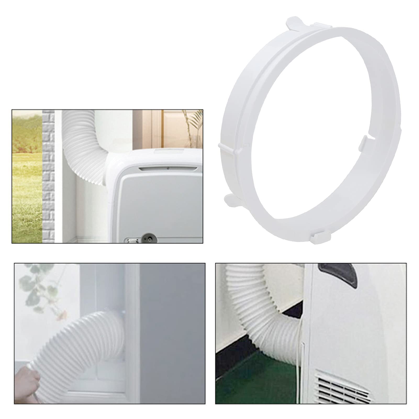 LAPUTA Exhaust Hose Connector Portable Cost-Effective Low Wind Noise ABS RV Mobile Air Conditioner Duct Interface for KYR-35/KY-25 White