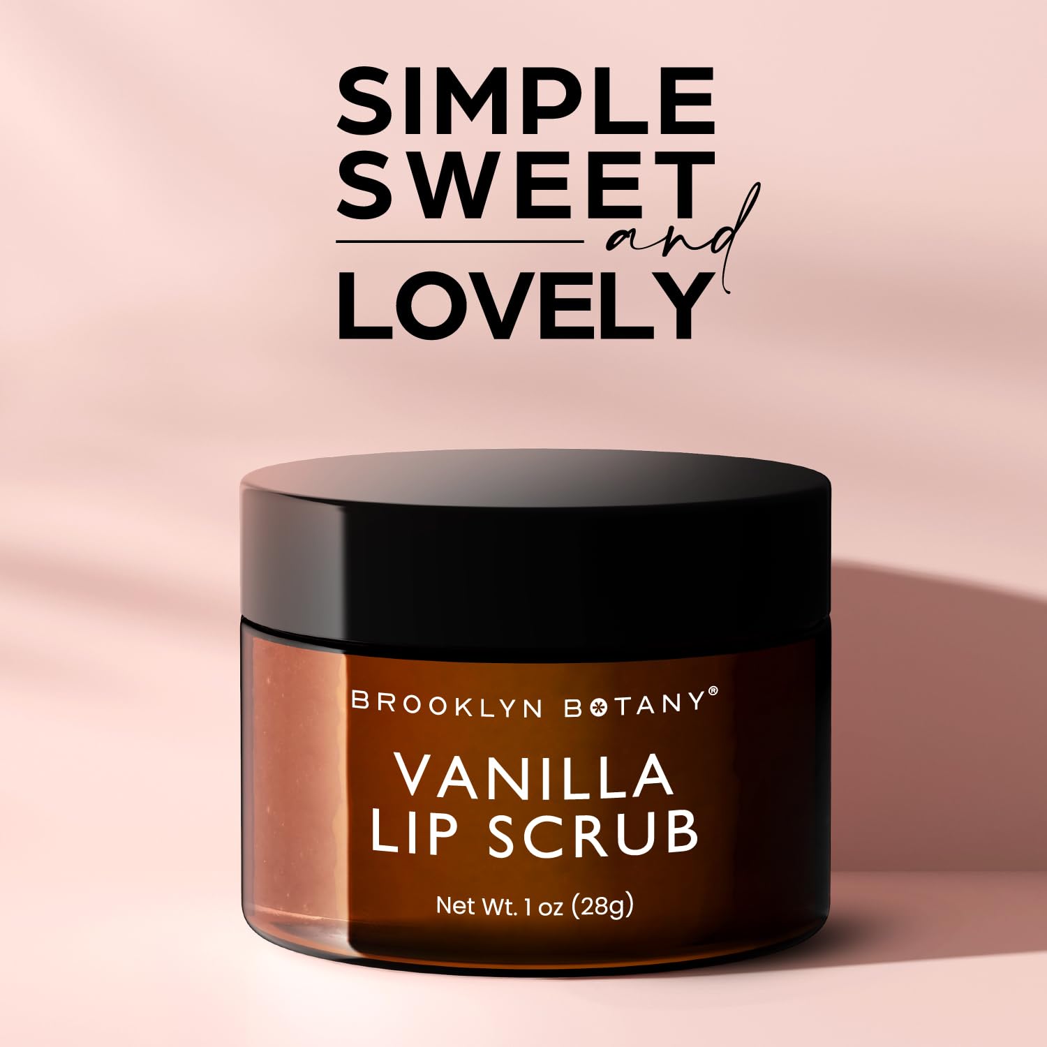 Brooklyn Botany Lip Scrub Exfoliator 1 oz β Lip Moisturizer for Dry Lips and Chapped Lips β Gentle Lip Exfoliator for Smooth and Brighter Lips β Vanilla Flavor
