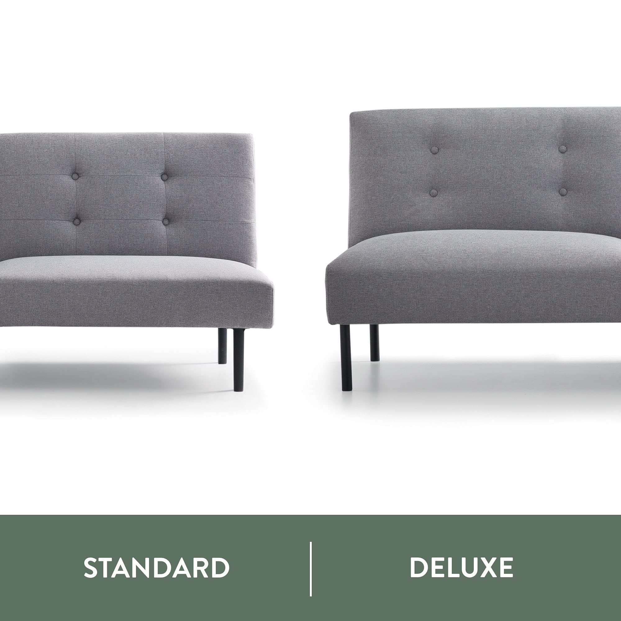 Edenbrook Gilman Futon - Futon Sofa Bed - Futon Couch - Small Futon - Living Room Furniture - Armless Sofa Bed Couch - Sleeper Sofa β Gray Linen Futon
