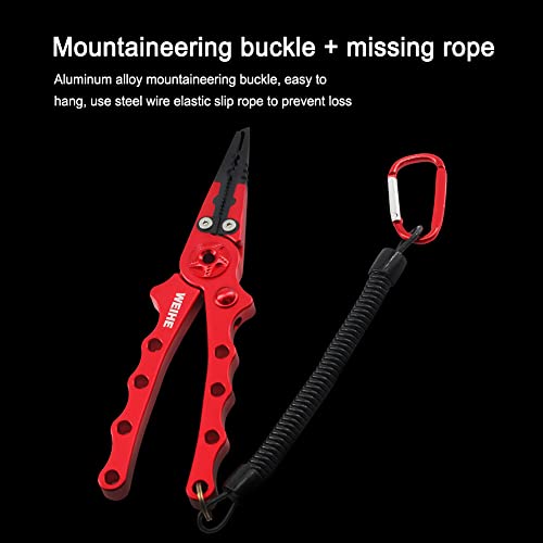 Awakingdemi Portable Fishing Line Cutter Multi Tools Multifunctional Fishing Line Clamp Tool Aluminum Alloy with Buckle Rope