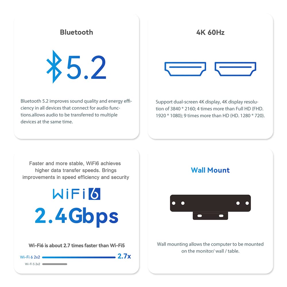 Beelink Mini PC, SEi12 Mini Computers Intel i5-1235U(Up to 4.4GHz) 10C/12T, Micro PC 16GB DDR4 RAM 500GB M.2 NVMe SSD, Desktop Computer Supports 4K@60Hz/Dual HDMI/WiFi6/BT5.2/Gigabit Ethernet/HTPC
