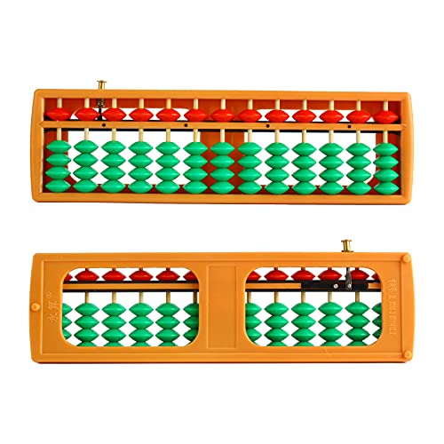 Larcele Bead Arithmetic Counting Abacus with Reset Button School Supplies for Children,13 Column SP-02 (Yellow 3)
