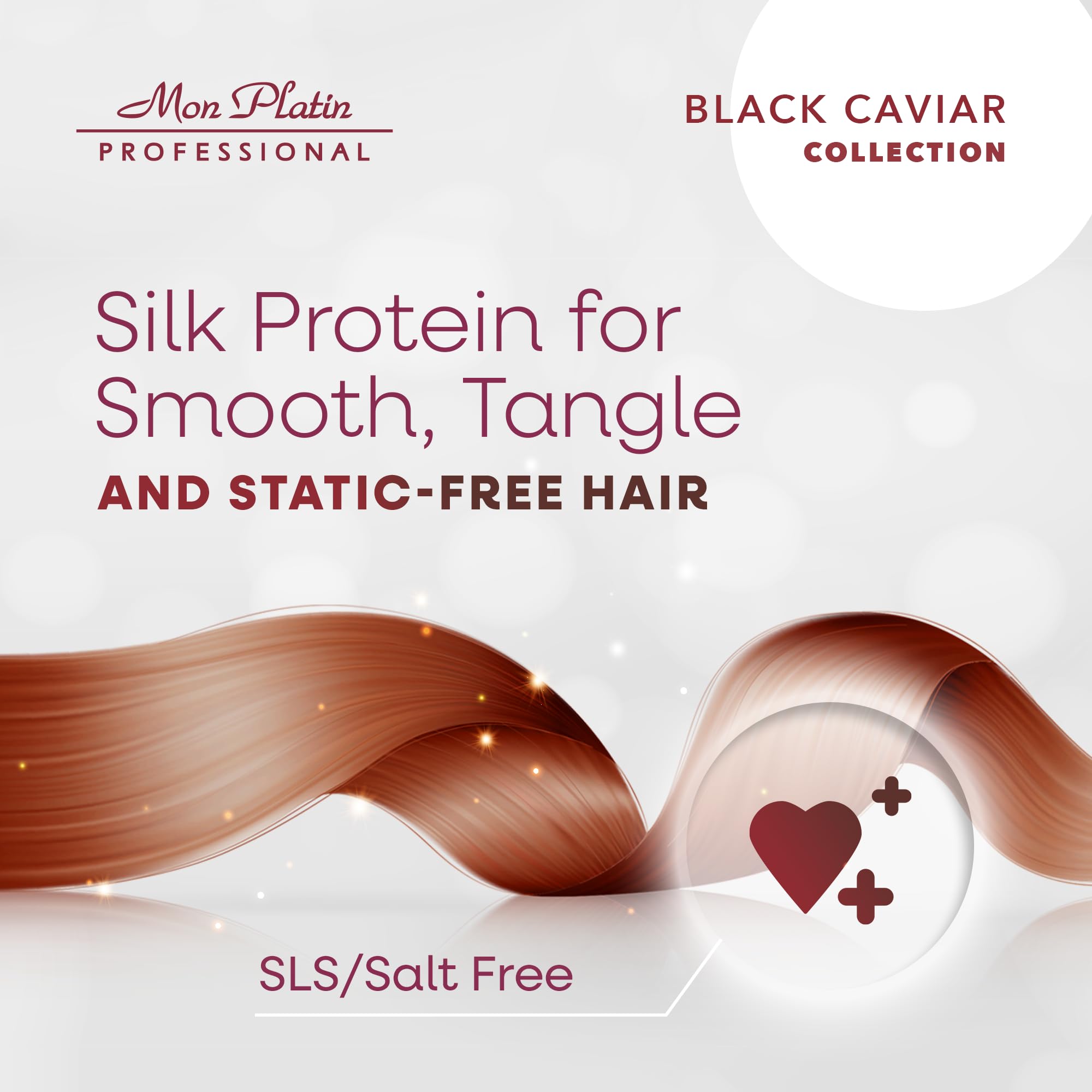 Mon Platin Professional Hair Mask, 500ML - Deep Conditioning for Dry, Colored, Damaged Hair with Black Caviar & Natural Silk Protein, SLS/Salt Free