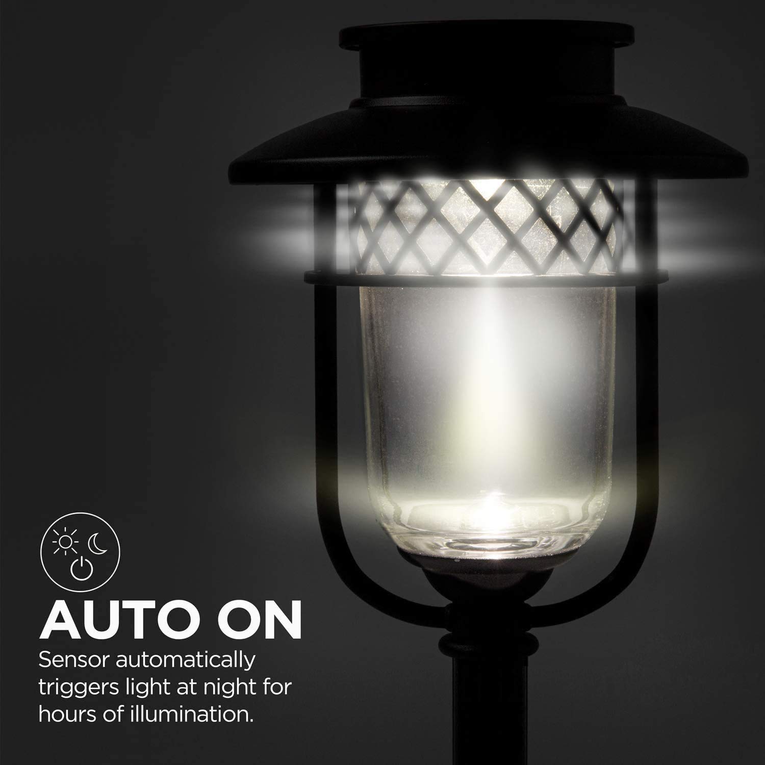 Home Zone Security Pathway & Garden Solar Glass Lights Stainless Steel (8-Set)