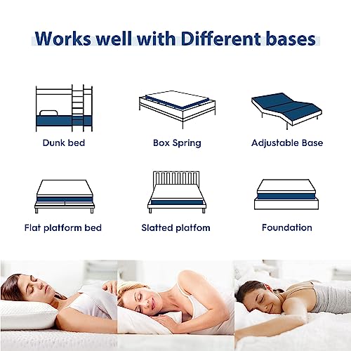 ELEMUSE Twin Mattress 8 Inch Cooling Gel Memory Foam Mattress, CertiPUR-US® Certified Breathable Bed in a Box for Pressure Relief, Fiberglass-Free