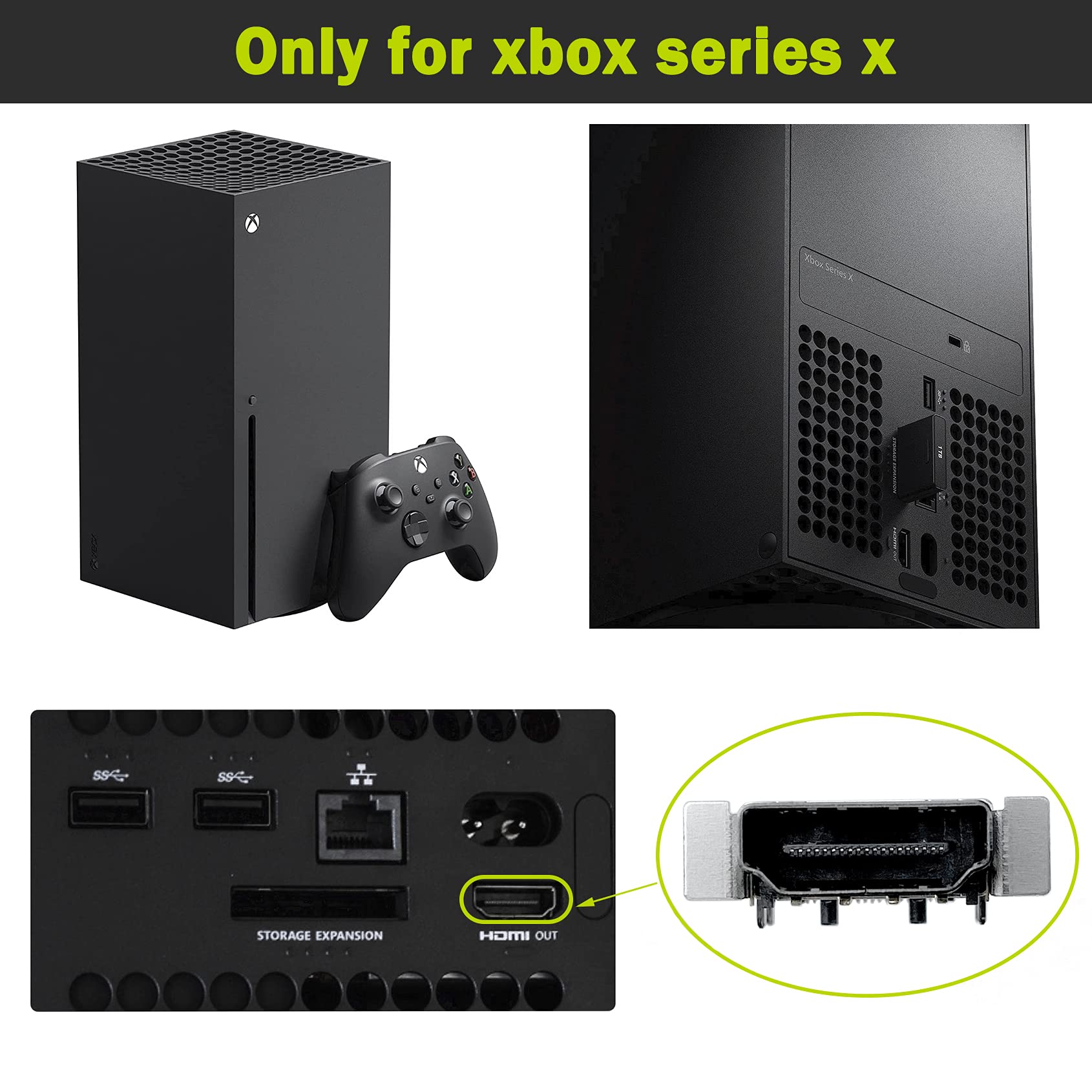 Gorliskl JOLANCO Original HDMI Port Replacement Repair Part for Xbox Series X(Xbox XSX) Console