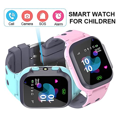 Children's Smart Watch, IP65 Waterproof, Intelligent Positioning, Two-Way Telephone, High-Definition Photo, Emergency Alarm Clock, High-Performance Battery, Gift for Boys Girls