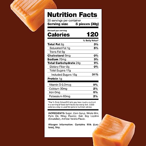 CrazyOutlet Kraft Caramel Cubes Candy, Individually Wrapped, Bulk Pack 2 Pounds