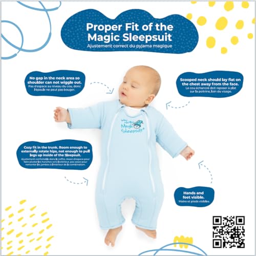 Baby Merlin's Magic Sleepsuit - Swaddle Transition Product - Cotton - Blue - 6-9 Months