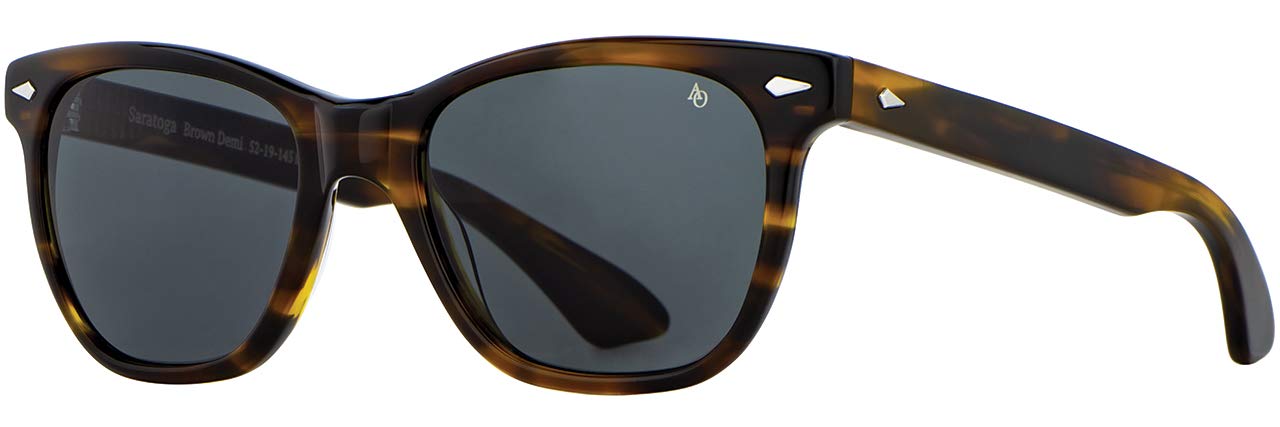 AO Saratoga Sunglasses - Brown Demi - True Color Gray AOLite Nylon Lenses - 52-19-145