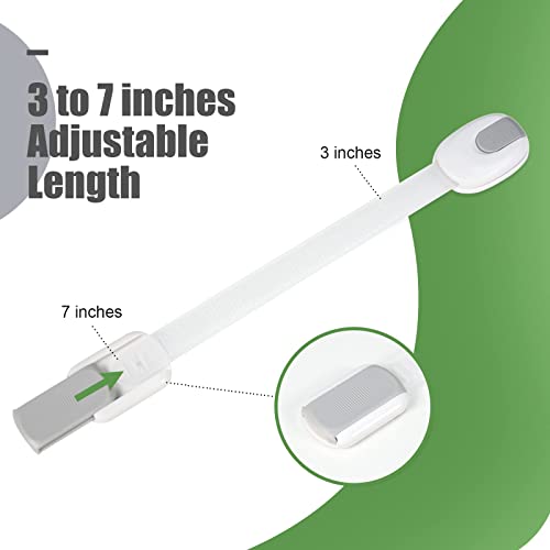 Baby Proofing Cabinet Strap Locks, Aiyoo baby Child Proof Latches Locks with 3M Adhesive (4 Pack) for Drawers, Cabinets, Ovens, Refrigerators, Toilets, Doors and Appliance