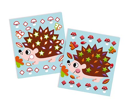 Janod Crafts – No Mess No Glue Foam My First 3D Animal Sticker Mosaic Picture Kit – Creative, Imaginative, Inventive, and Developmental Play - STEAM Approach to Learning – Ages 3-8+