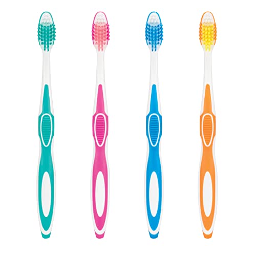 SmileGoods A351 Toothbrush, 35 Tuft, Soft Bristle, Individually Packaged Toothbrushes, Assorted Colors, Bulk Pack of 72