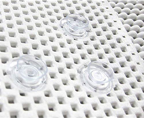 Deluxe Bathtub Mat Non Slip, Soft Foam Bath Mats for Bathroom Tub, Bathtub Mat with Drain Holes, Suction Cups- 36β X 17β - White