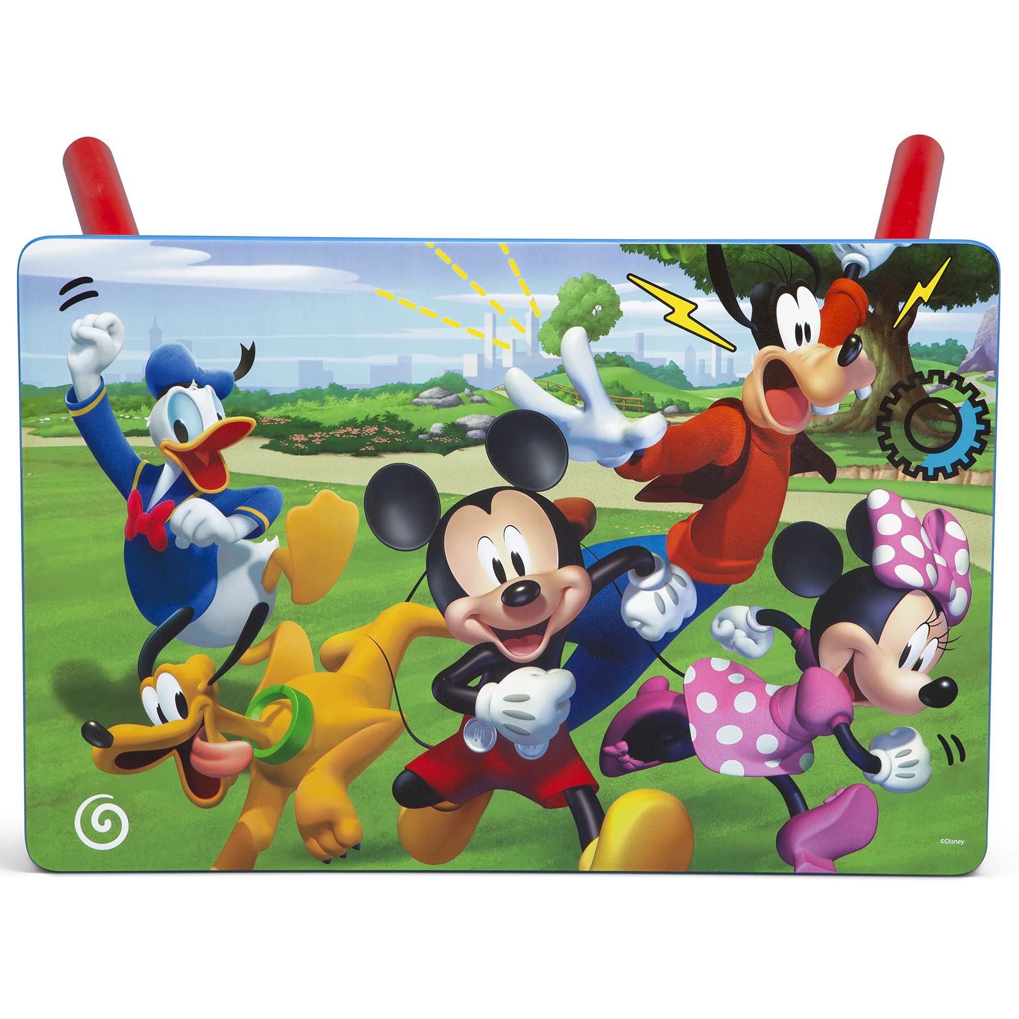 Mickey Mouse 4-Piece Playroom Solution β Set Includes Table and 2 Chairs and 6-Bin Toy Organizer