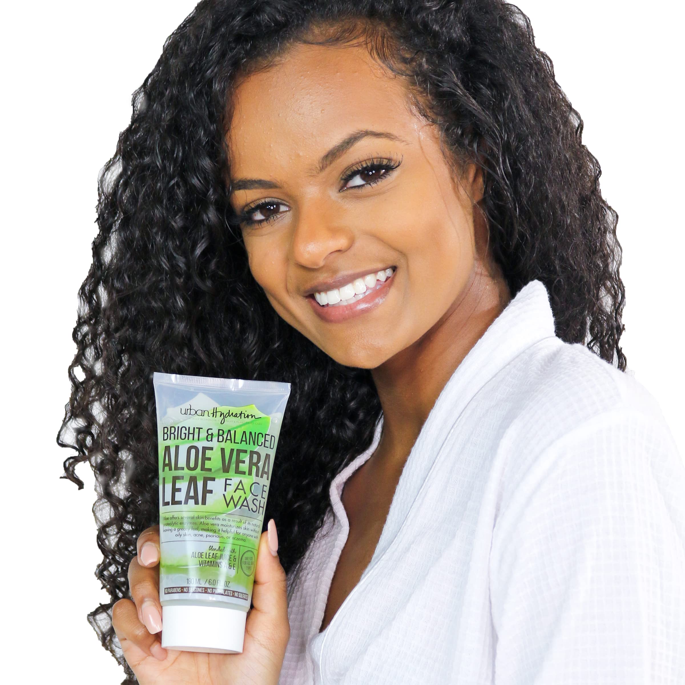 Urban Hydration Bright & Balanced Aloe Vera Leaf Face Wash | Gentle, Hydrates, Detoxes, Fights Acne, Anti-Aging Benefits For All Skin Types, Leaves Skin Moisturized and Smooth | 6 Fl Ounce