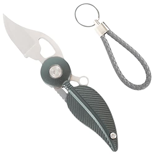 CHJIANAO Small Pocket Knife with Chain,Pocket Knife womens,Cool Knives,Cool Gadgets,Edc Knife,Mini Pocket Knife,Cute Key Accessories(Dark Green)